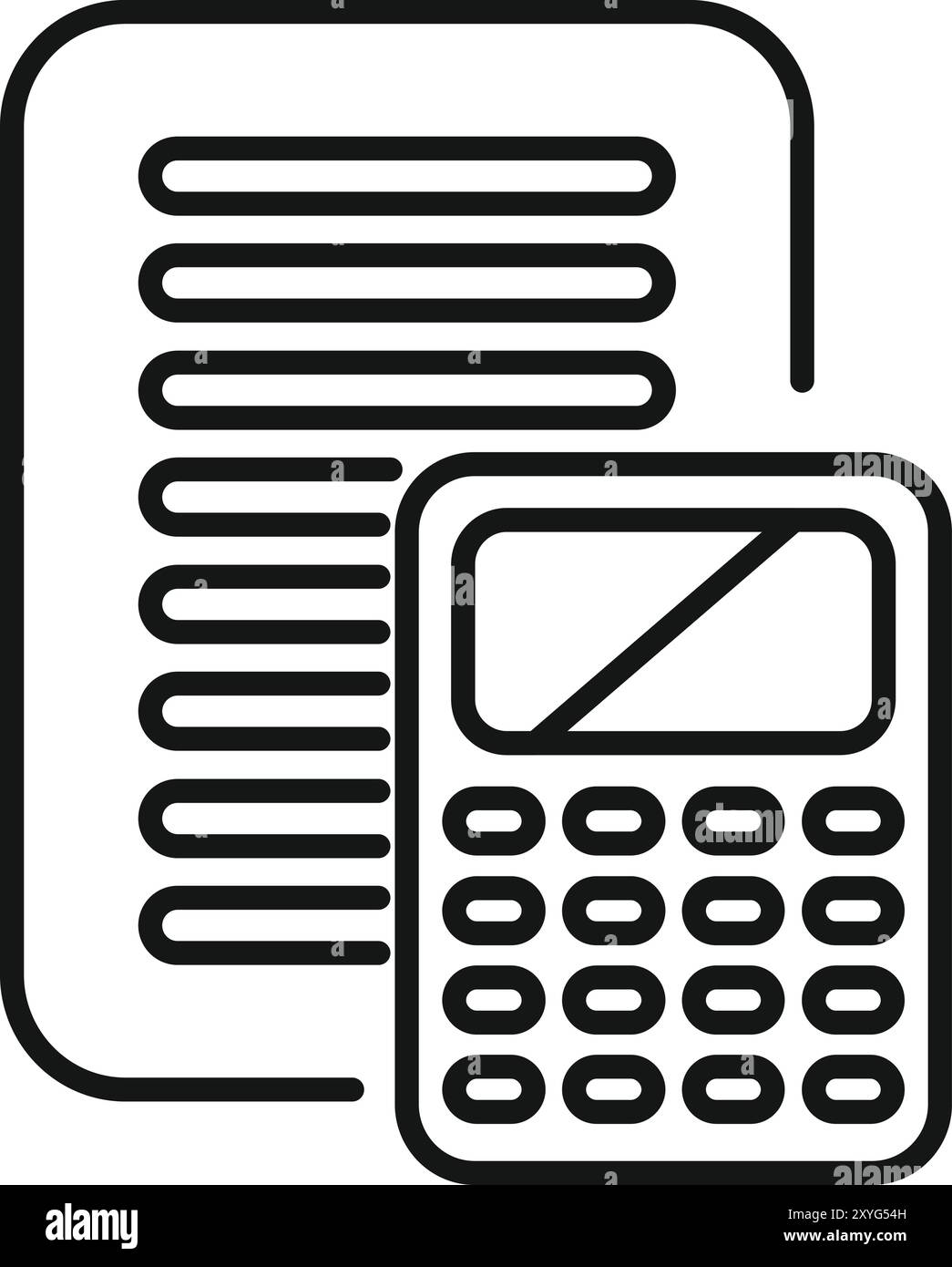 Accountant using calculator for calculating invoice icon, outline style ...
