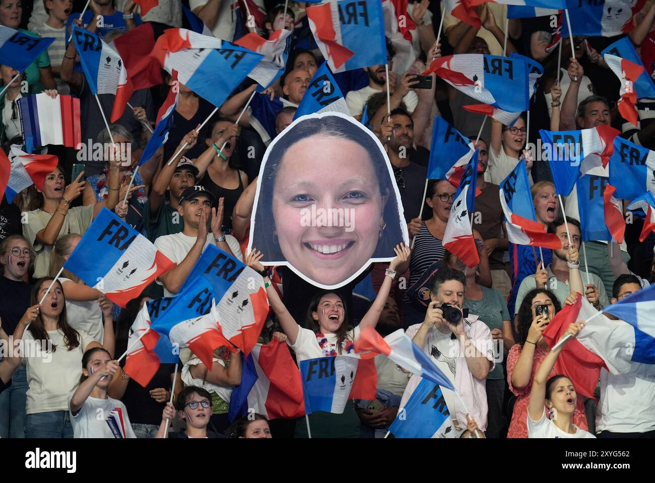 The crowd show support for France's Emeline Pierre before the Women's ...