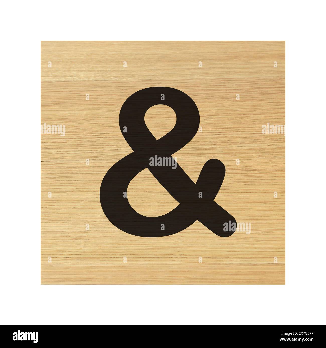 Ampersand sign wood block and on white with clipping path Stock Photo ...