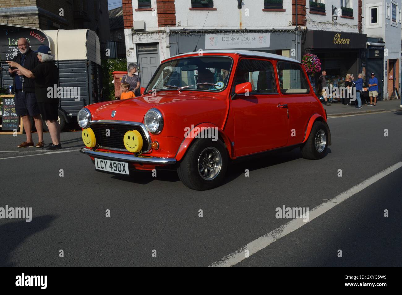 Red Mini Cooper at the Mumbles Classic Car Show on Newton Road. Mumbles ...