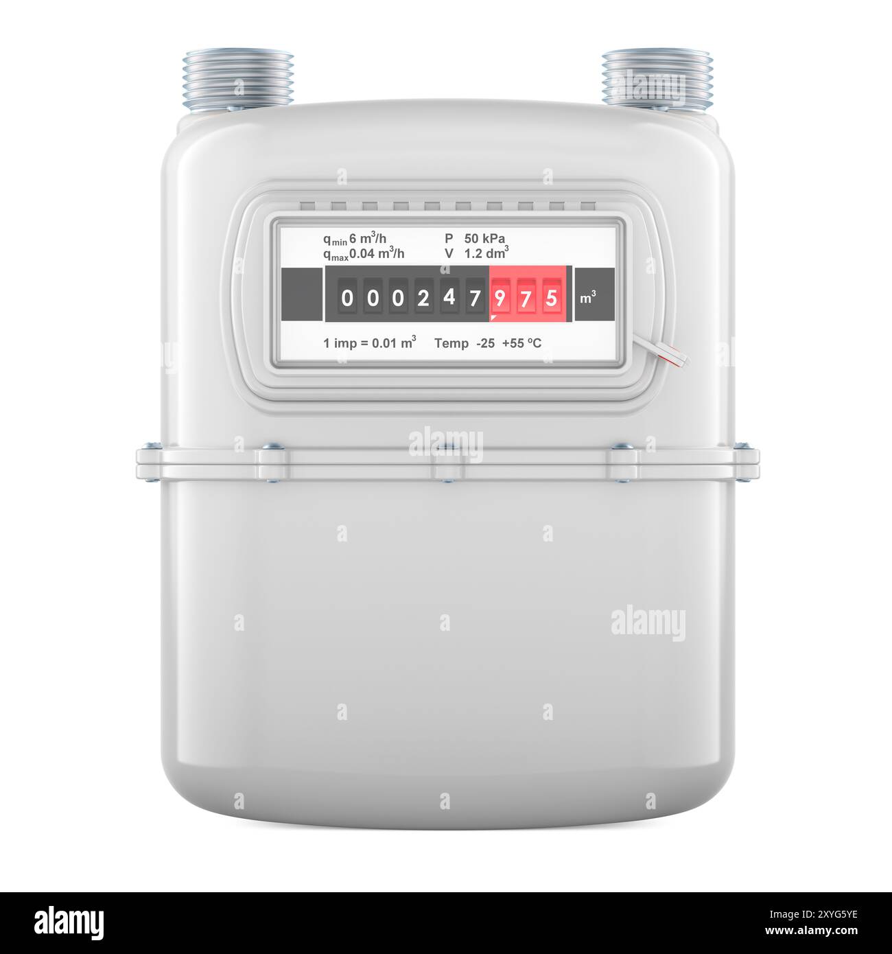 Gas meter, 3D rendering isolated on white background Stock Photo - Alamy