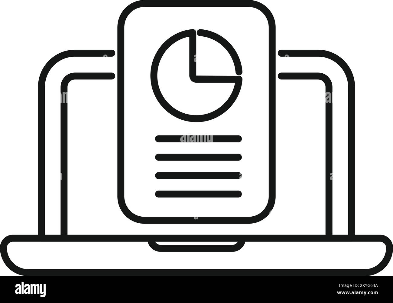 Line drawing of a smartphone displaying a data analytics app on a ...