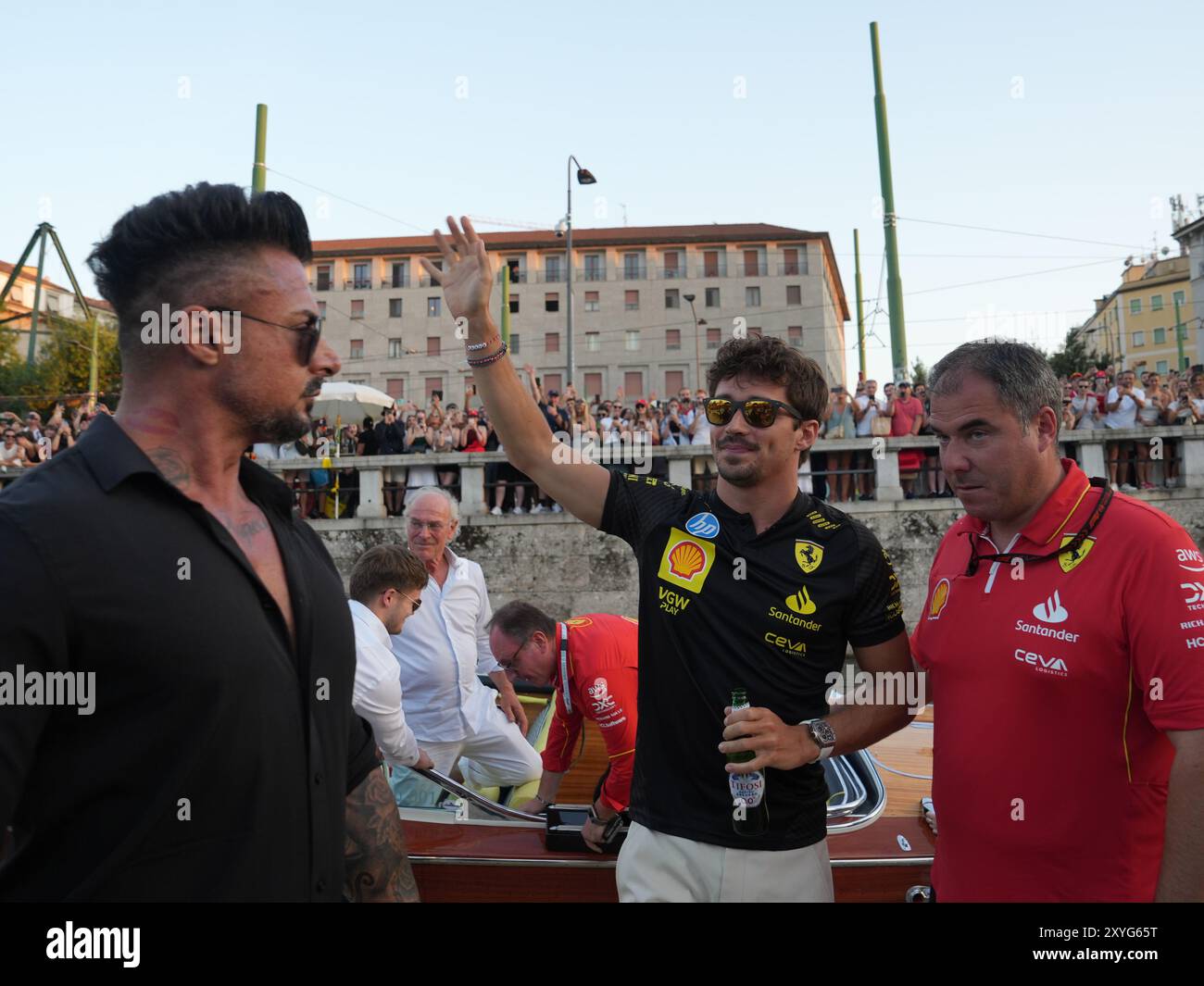 Milan - Leclerc at the Ferrari Peroni Event in Darsena - Ferrari fans ...