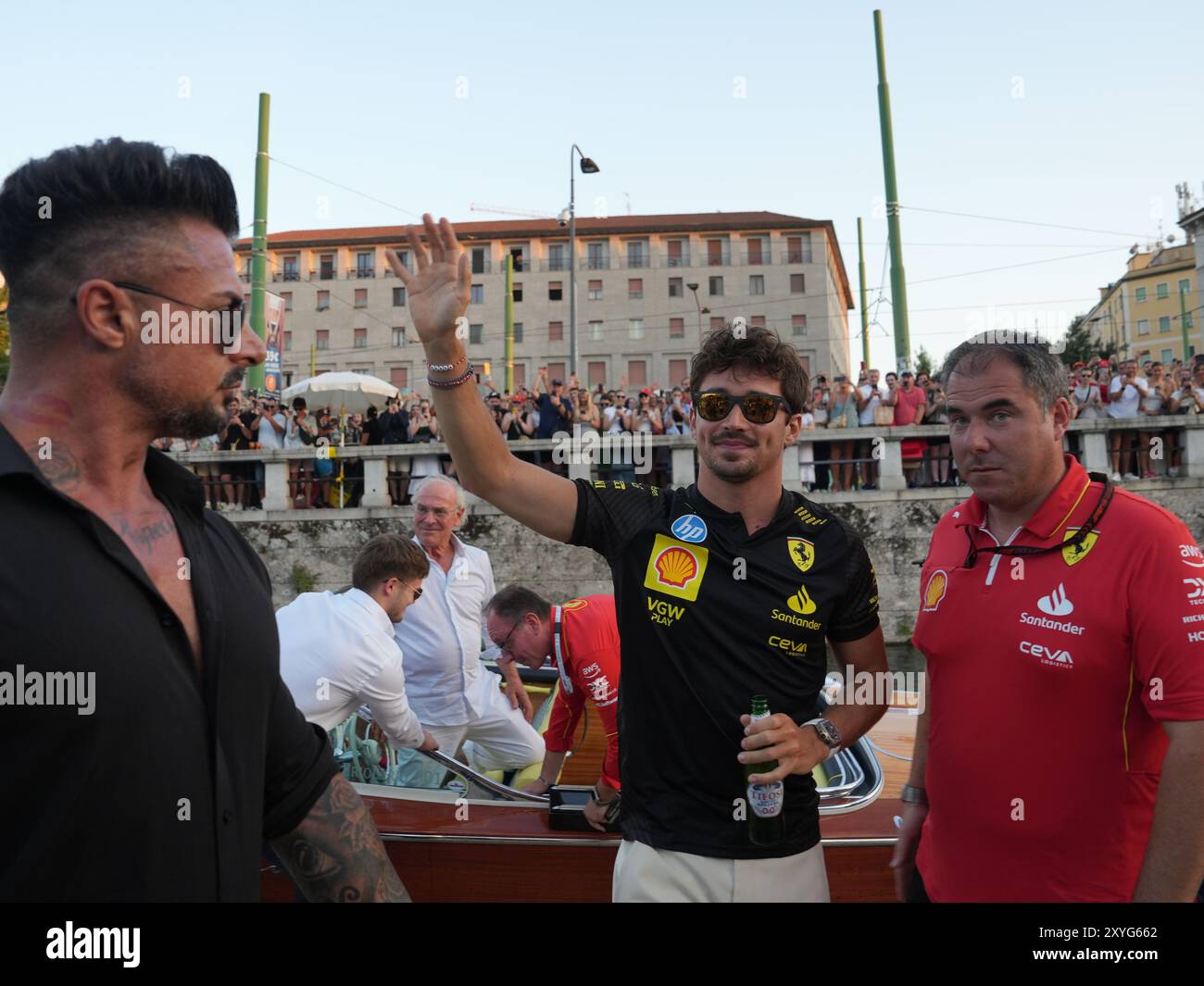 Milan - Leclerc at the Ferrari Peroni Event in Darsena - Ferrari fans ...