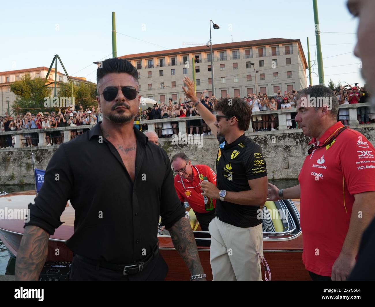 Milan - Leclerc at the Ferrari Peroni Event in Darsena - Ferrari fans ...