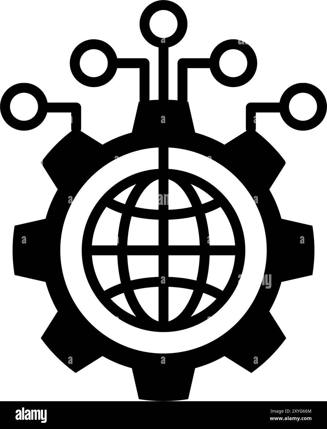 Technology tech innovation icon symbol. Outline vector illustration ...