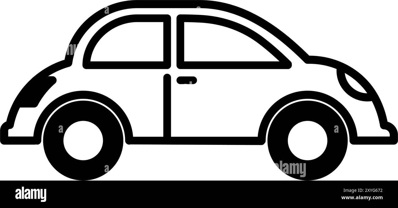 Illustration side view car Black and White Stock Photos & Images - Alamy