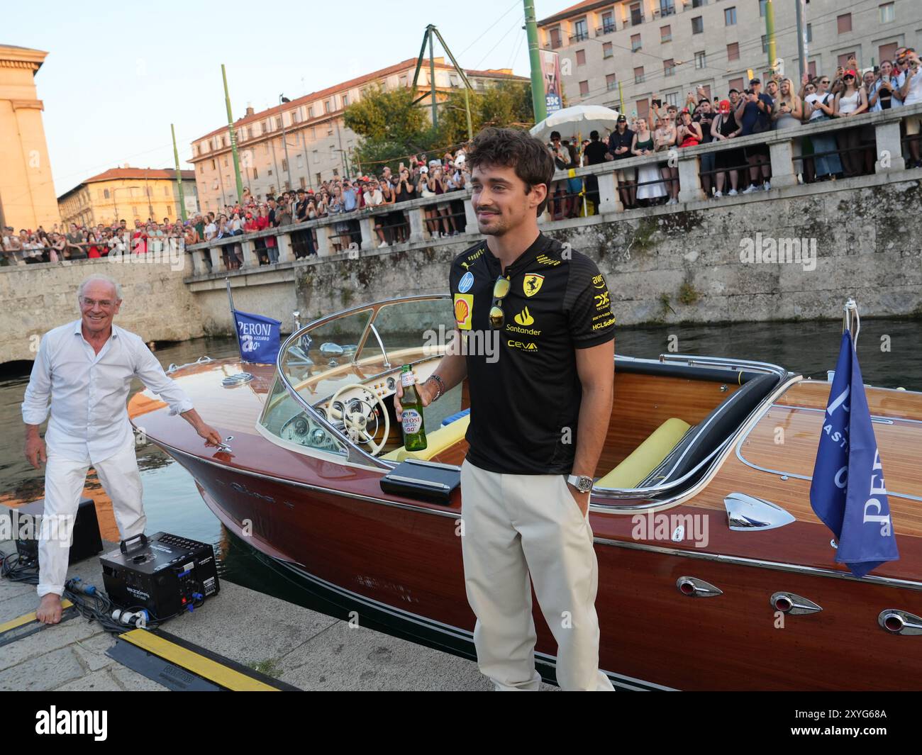 Milan - Leclerc at the Ferrari Peroni Event in Darsena - Ferrari fans ...