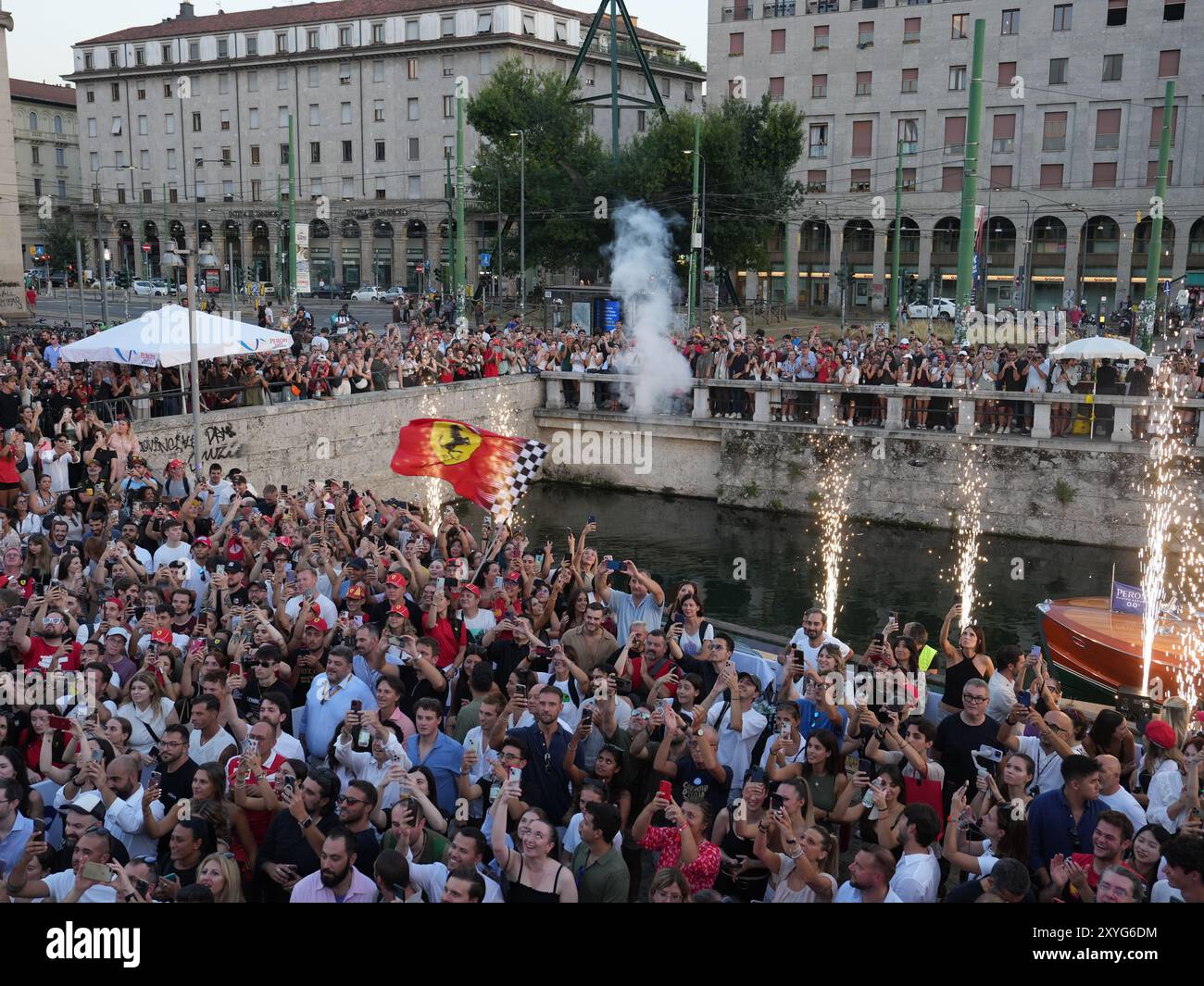 Milan - Leclerc at the Ferrari Peroni Event in Darsena - Ferrari fans ...