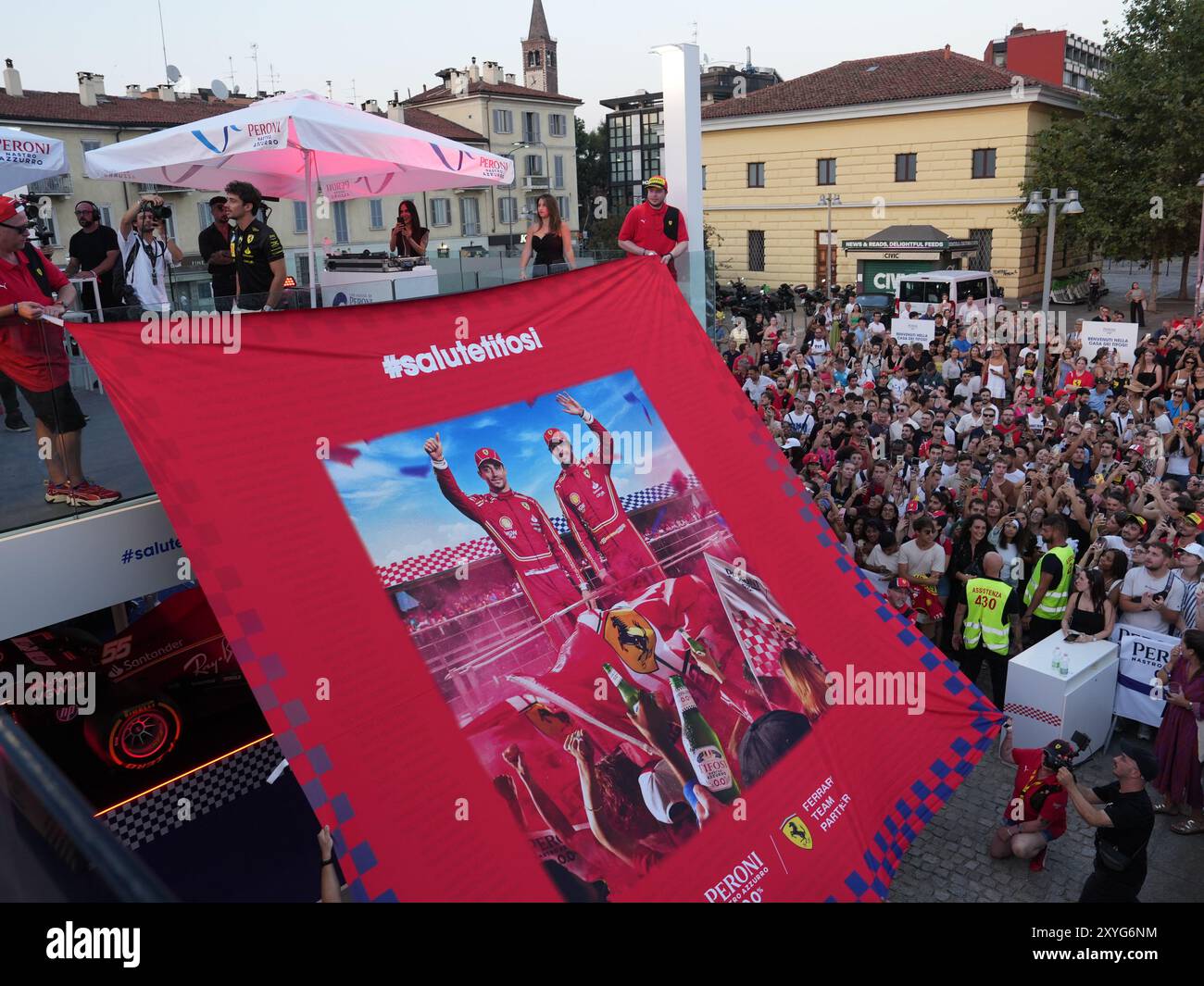 Milan - Leclerc at the Ferrari Peroni Event in Darsena - Ferrari fans ...