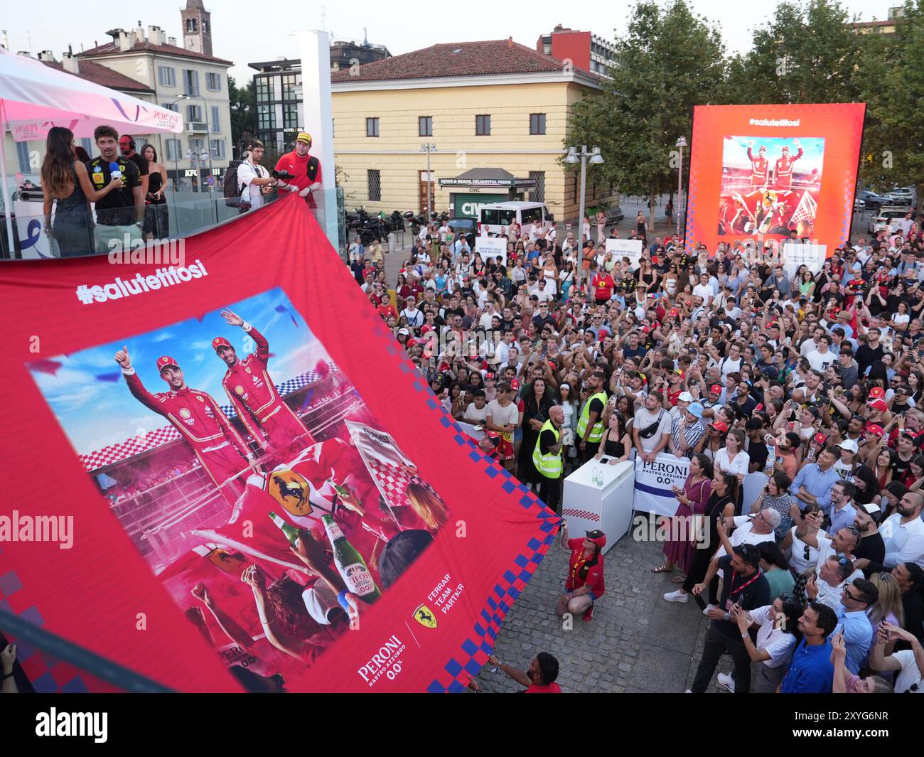 Milan - Leclerc at the Ferrari Peroni Event in Darsena - Ferrari fans ...