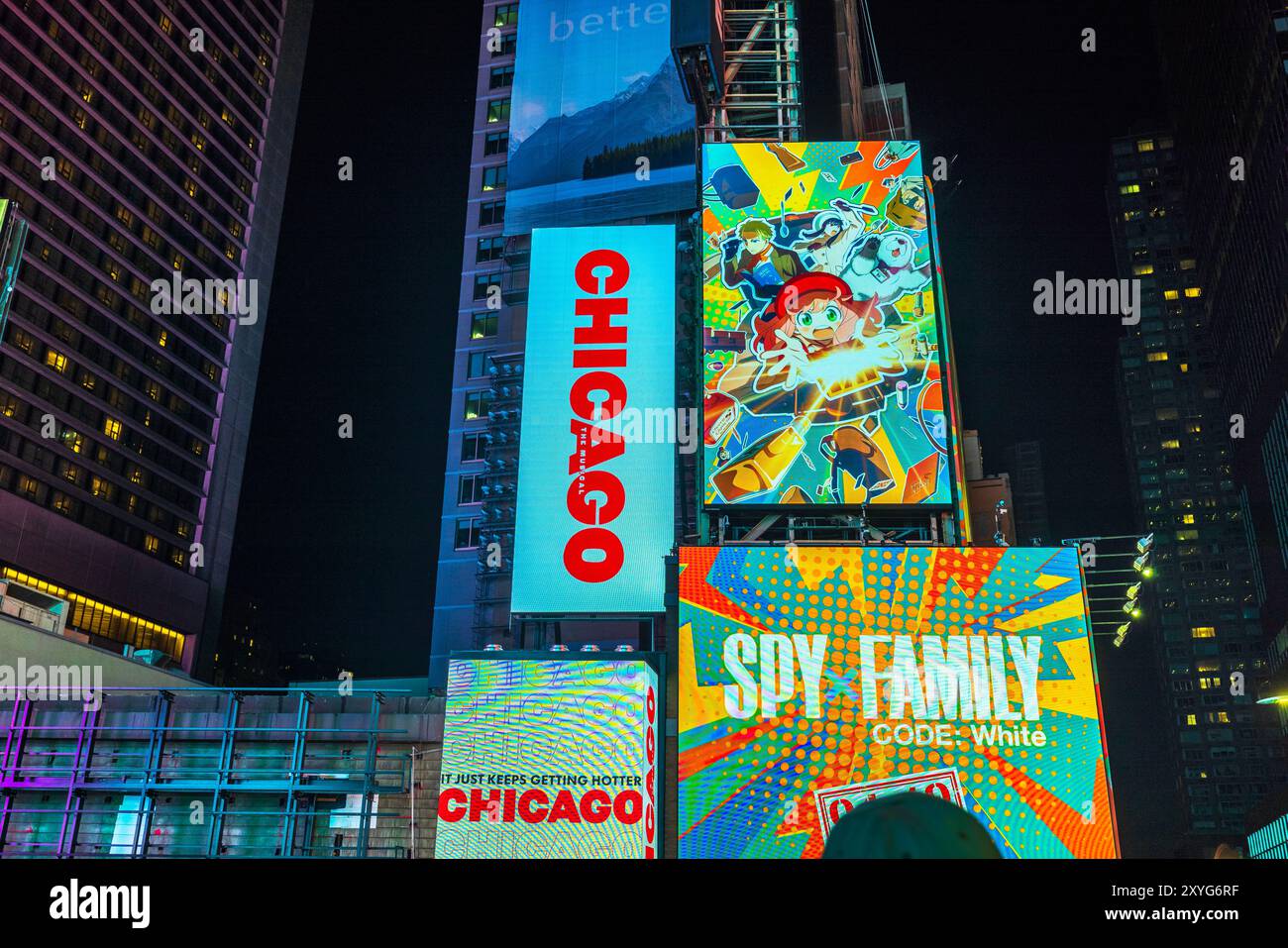 Vibrant electronic billboards in Times Square at night featuring ...