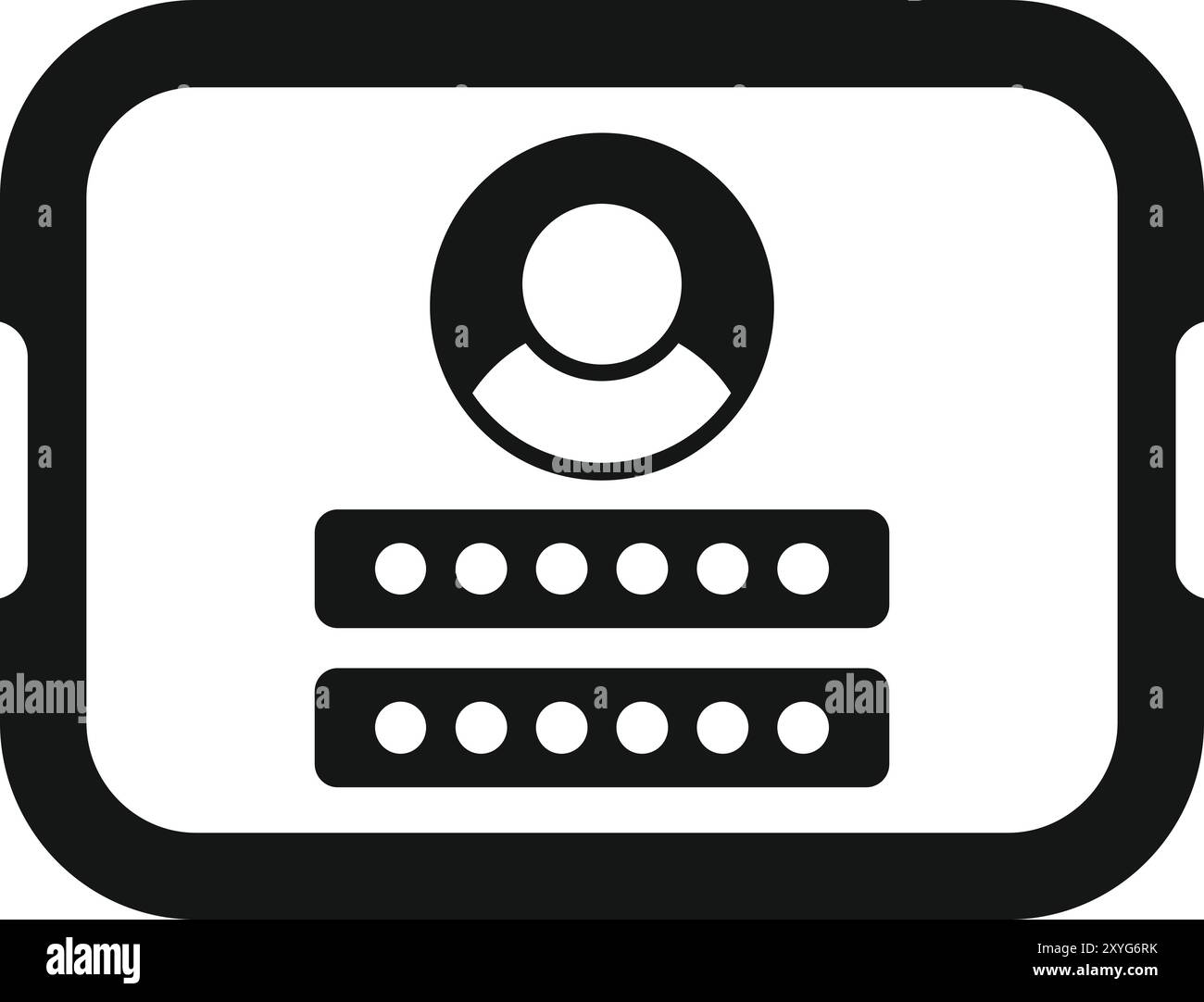 Smartphone is displaying user profile with password, concept of mobile security and personal ...