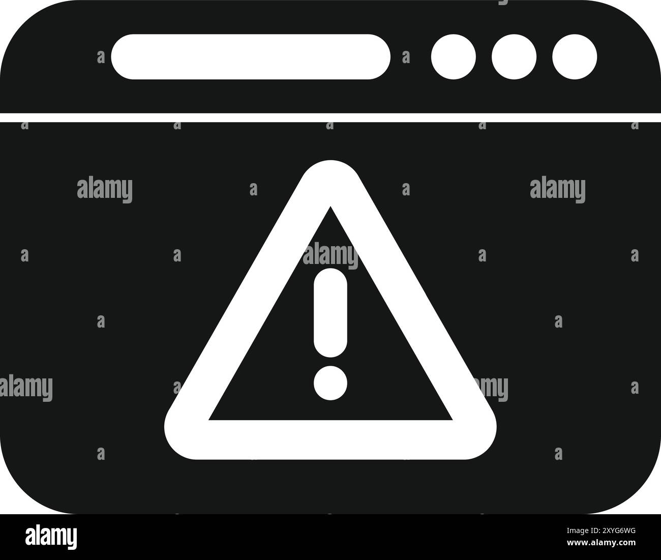 Black browser exclamation mark icon hi-res stock photography and images - Alamy
