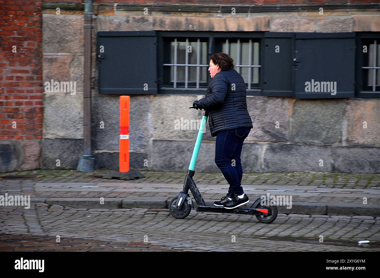 Copenhagen /Denmark/ 21February 2020 / Escooters in street in danish capital Copenahgen, since ...