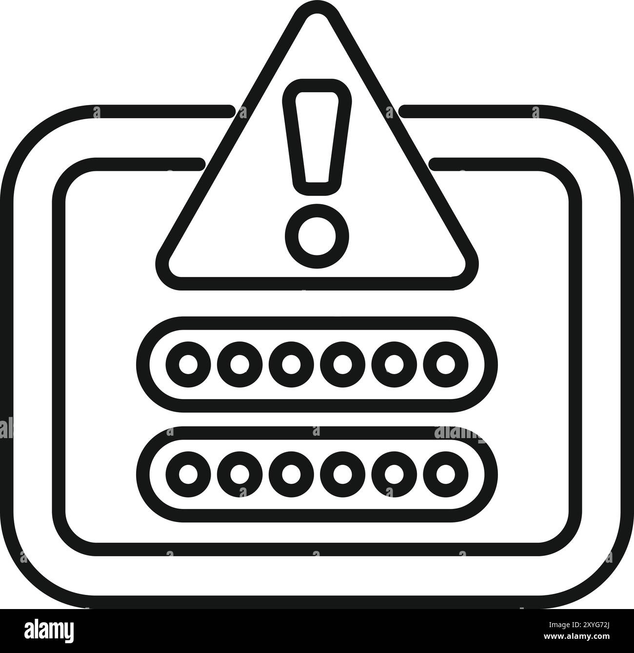 Simple vector showing a warning system for a server error message with an exclamation mark ...