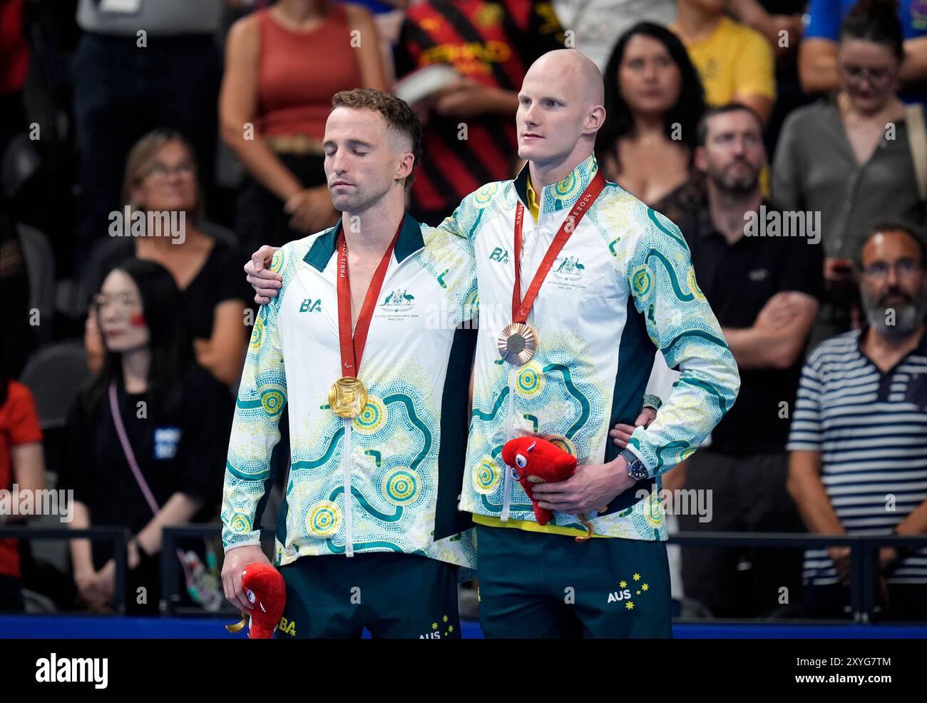 Australia's Thomas Gallagher (left) with the gold medal and compatriot ...