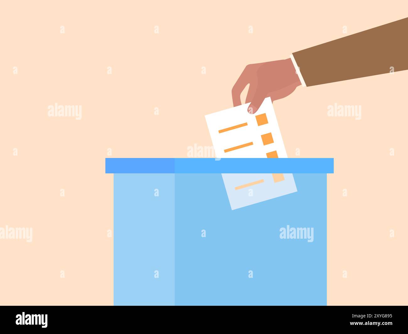 Hand throws ballot paper into ballot box hi-res stock photography and ...