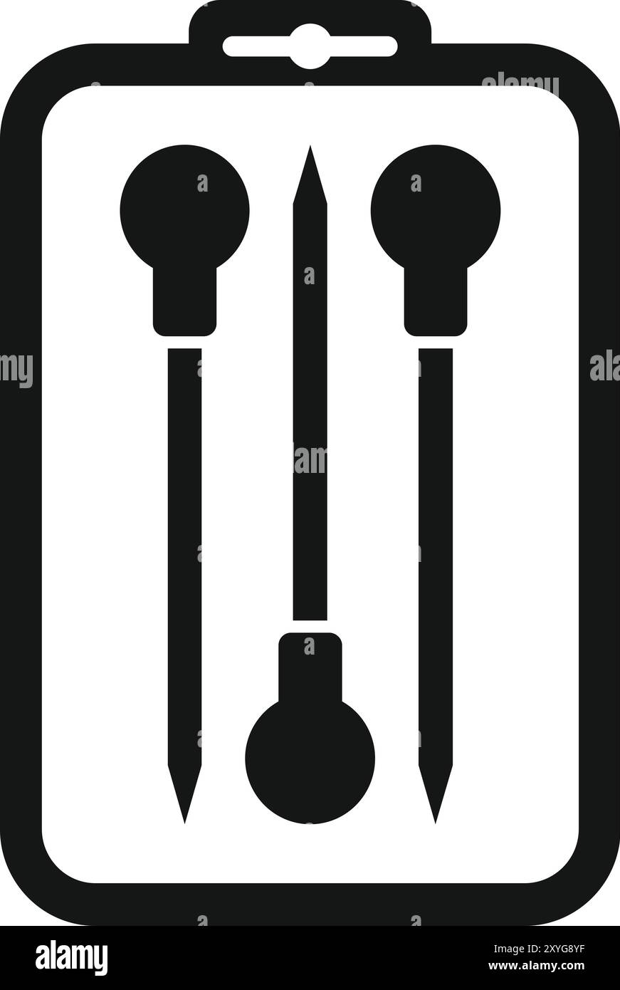 Contour drawing tools set in blister packaging on white background ...