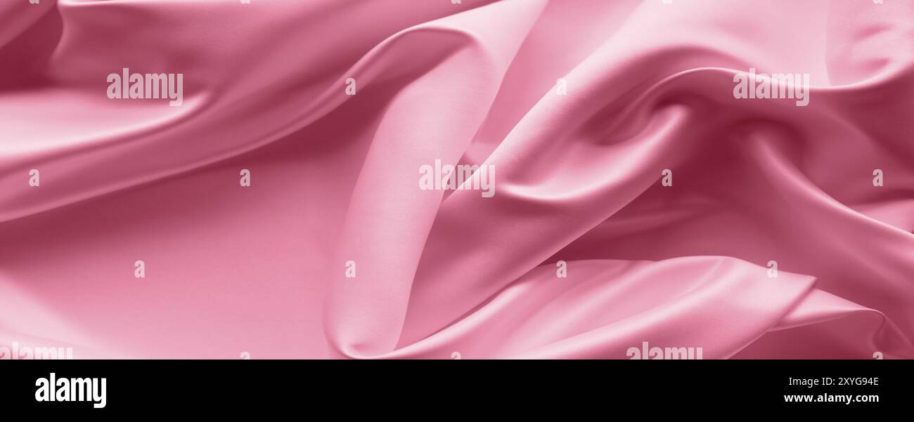 Rippled pink silk fabric texture Stock Photo - Alamy