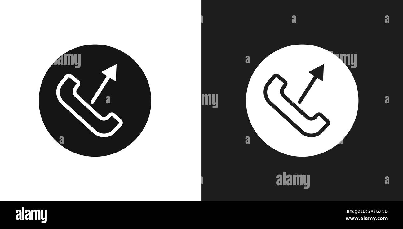 Call outgoing icon logo sign vector outline in black and white color ...