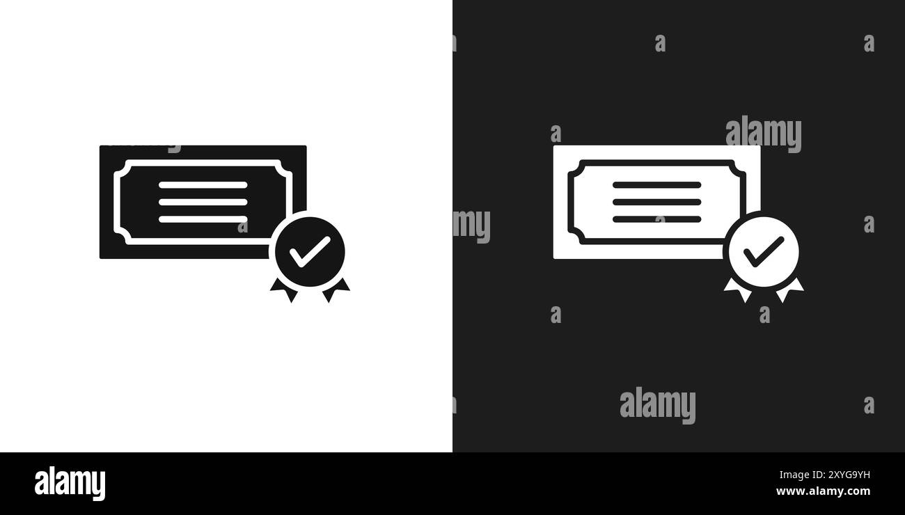 Diploma icon logo sign vector outline in black and white color Stock ...