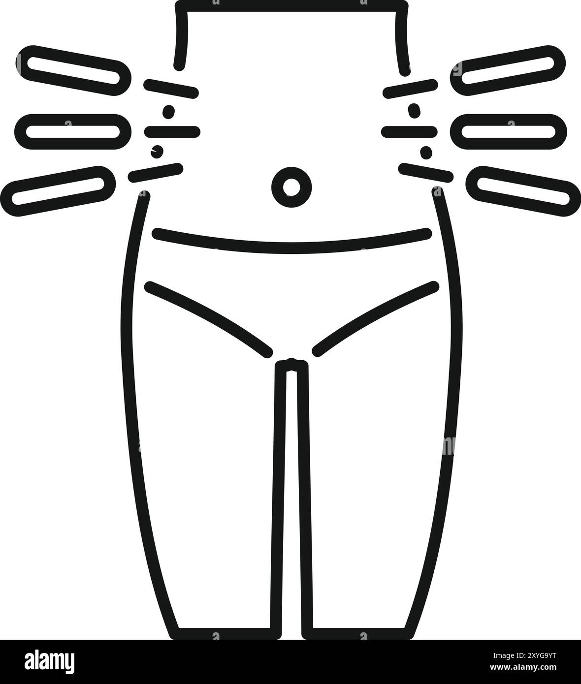 Simple outline vector showing a woman body receiving acupuncture ...