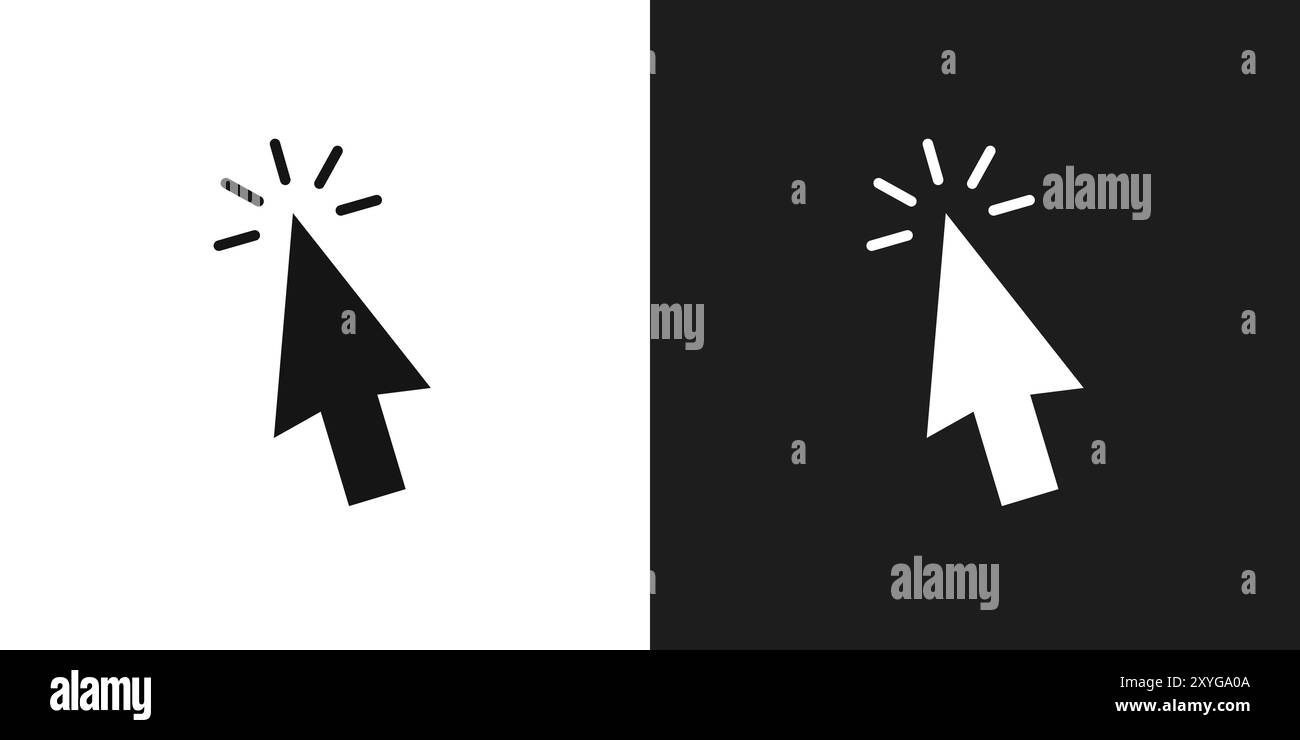 Cursor icon logo sign vector outline in black and white color Stock ...