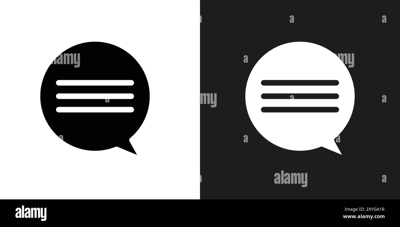 Comment icon logo sign vector outline in black and white color Stock ...