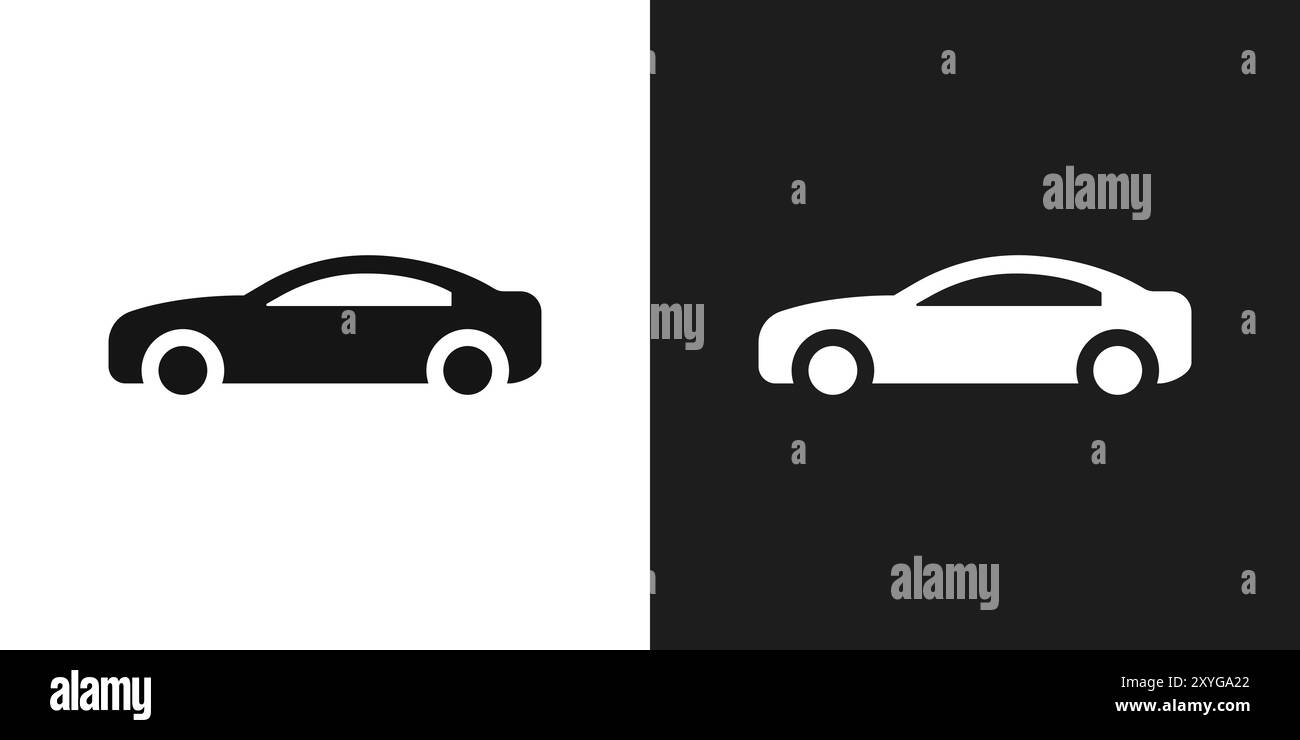 Car side view icon logo sign vector outline in black and white color ...