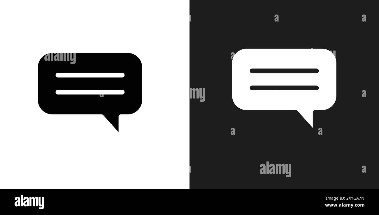 Comment icon logo sign vector outline in black and white color Stock ...