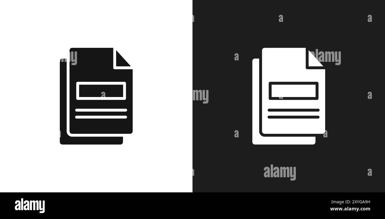 Duplicate icon logo sign vector outline in black and white color Stock ...