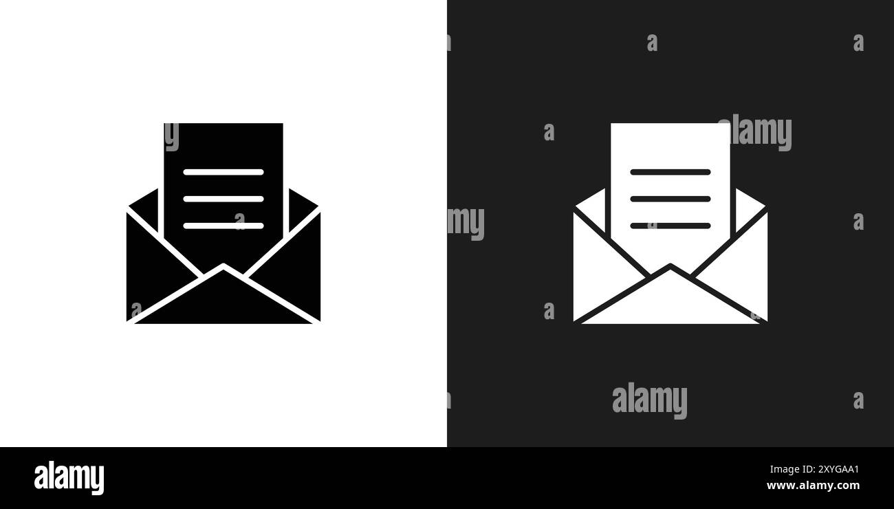 Black and white envelope icon hi-res stock photography and images - Alamy