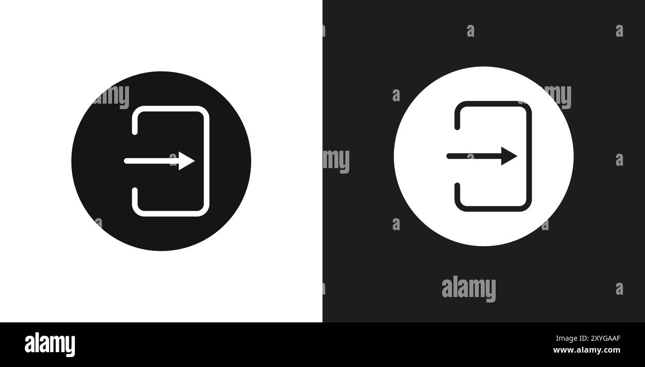 Enter icon logo sign vector outline in black and white color Stock ...