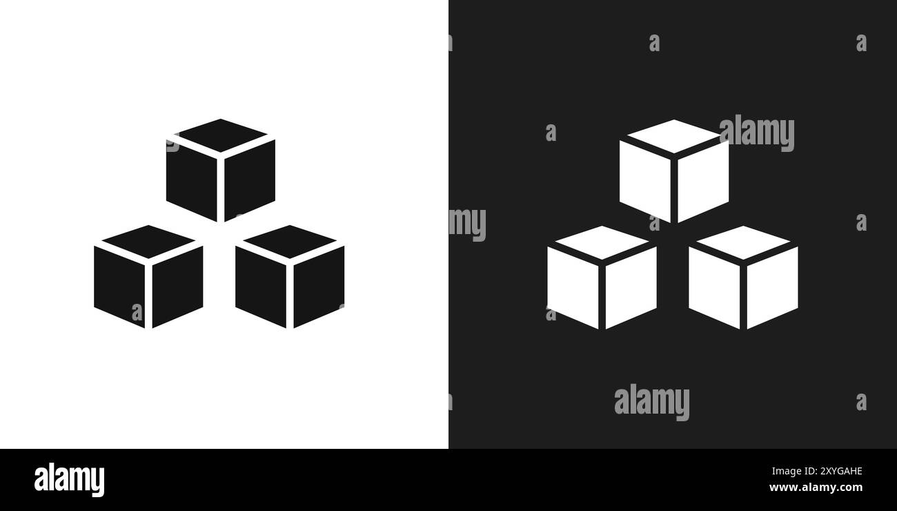 Inventory icon logo sign vector outline in black and white color Stock ...