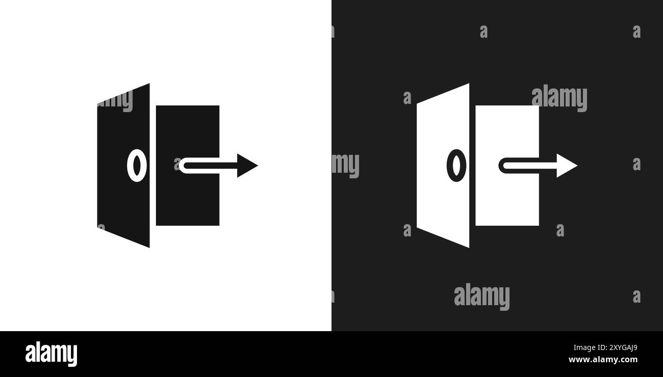 Exit Icon Logo Sign Vector Outline In Black And White Color Stock Vector Image And Art Alamy