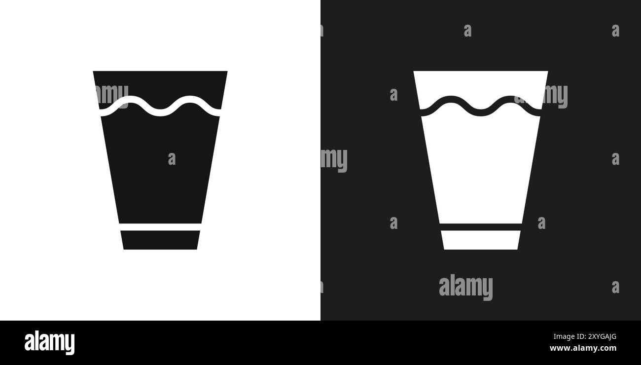 Glass icon logo sign vector outline in black and white color Stock ...
