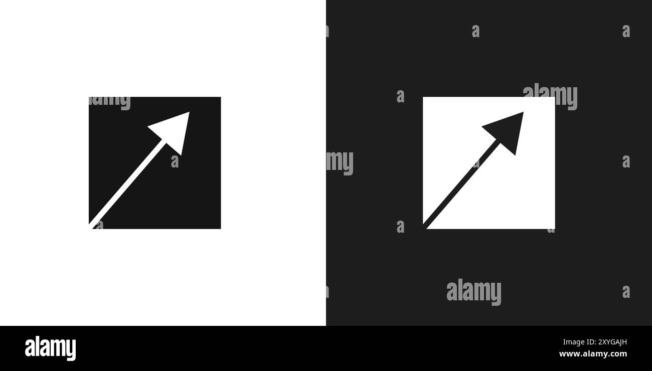 Expand icon logo sign vector outline in black and white color Stock ...
