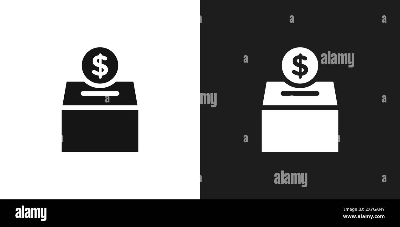 Donate icon logo sign vector outline in black and white color Stock ...