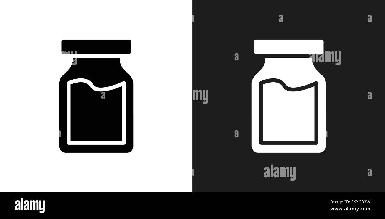 Jam icon logo sign vector outline in black and white color Stock Vector ...