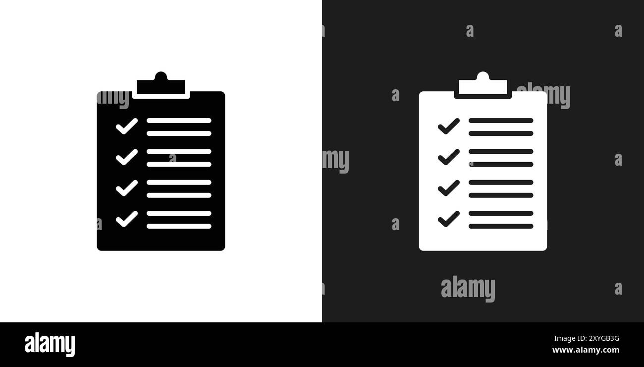List check icon logo sign vector outline in black and white color Stock ...
