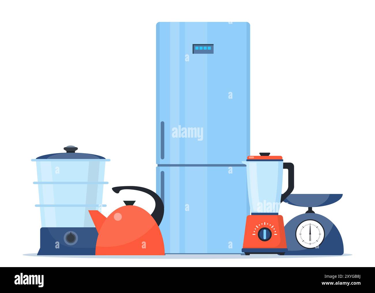 Household electric devices composition. Home appliance set. Domestic ...