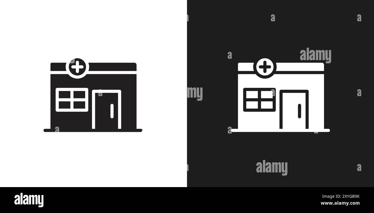 Pharmacy icon logo sign vector outline in black and white color Stock ...