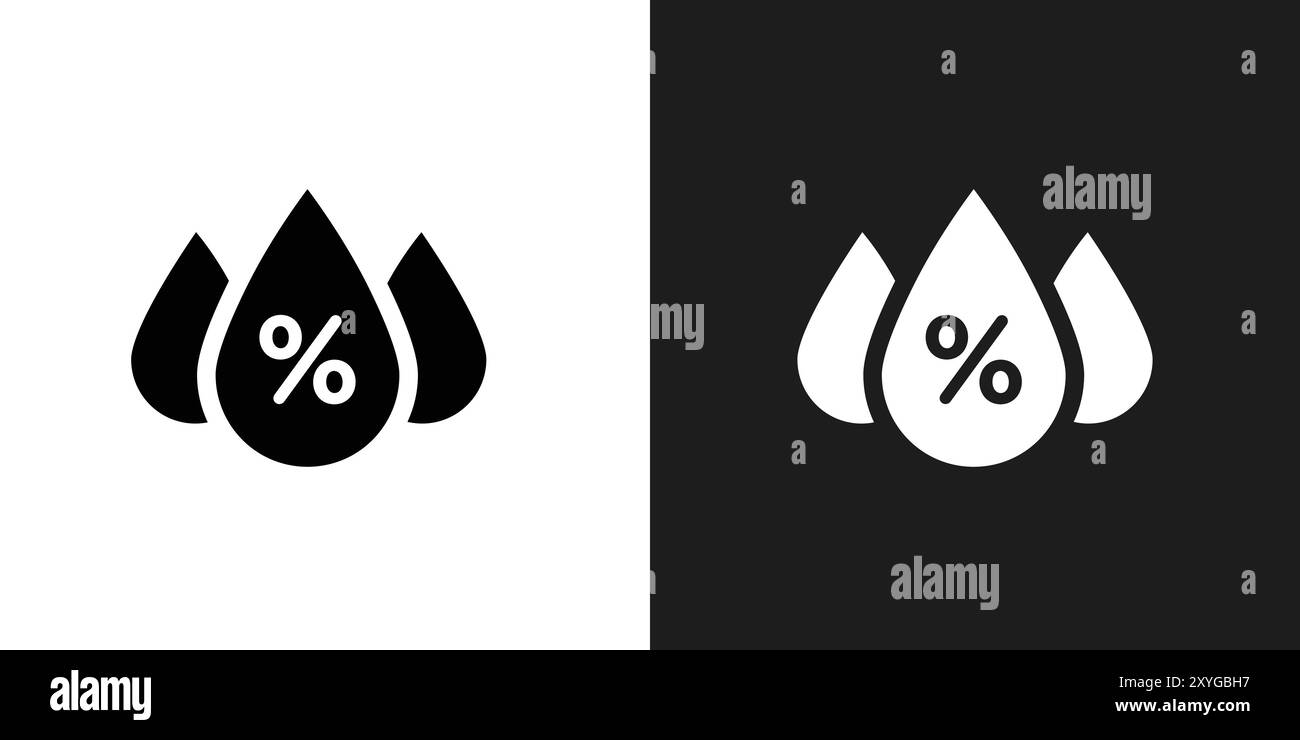 Humidity icon logo sign vector outline in black and white color Stock ...