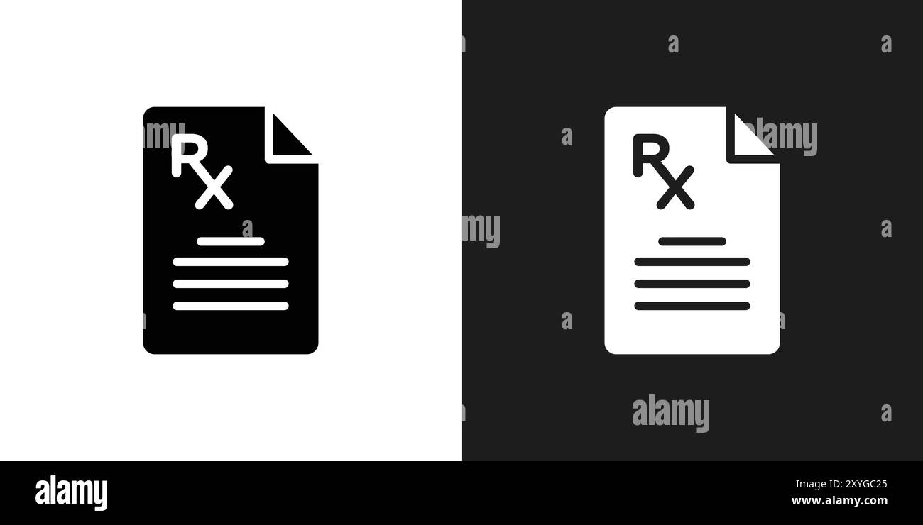 RX icon logo sign vector outline in black and white color Stock Vector ...