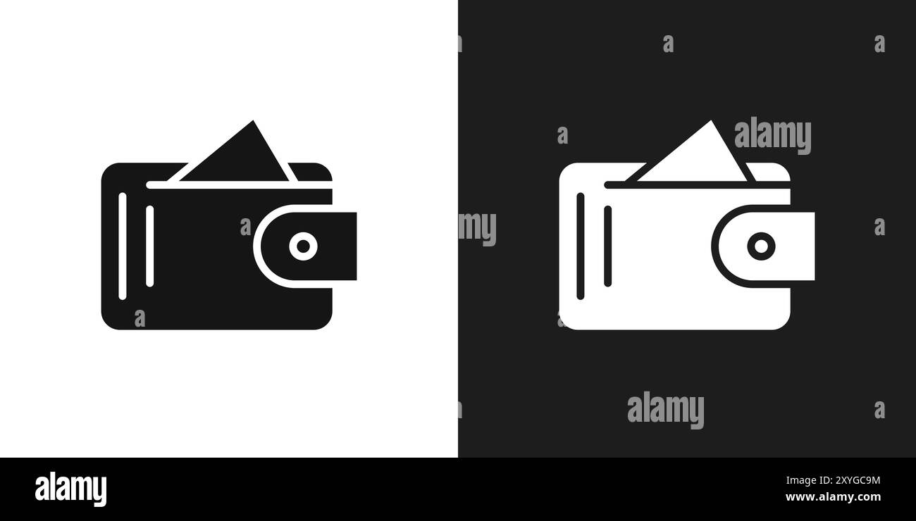 Wallet icon logo sign vector outline in black and white color Stock ...