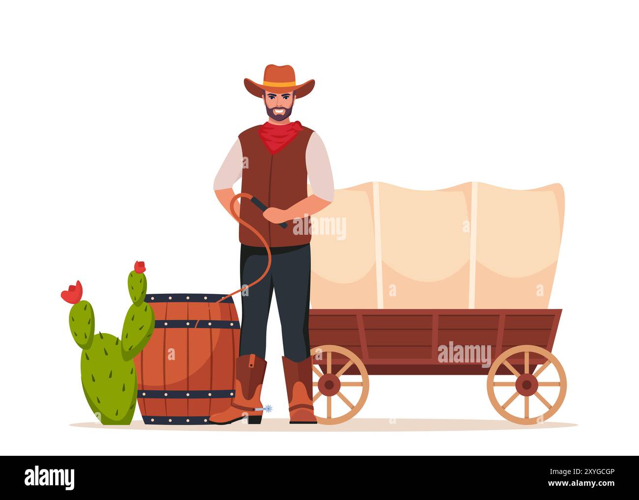Wild West icons composition. Western and cowboy elements. Texas symbols ...