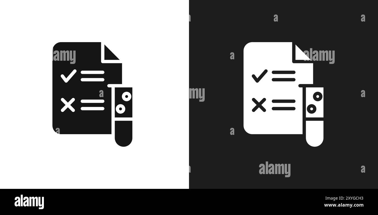 Test icon logo sign vector outline in black and white color Stock ...