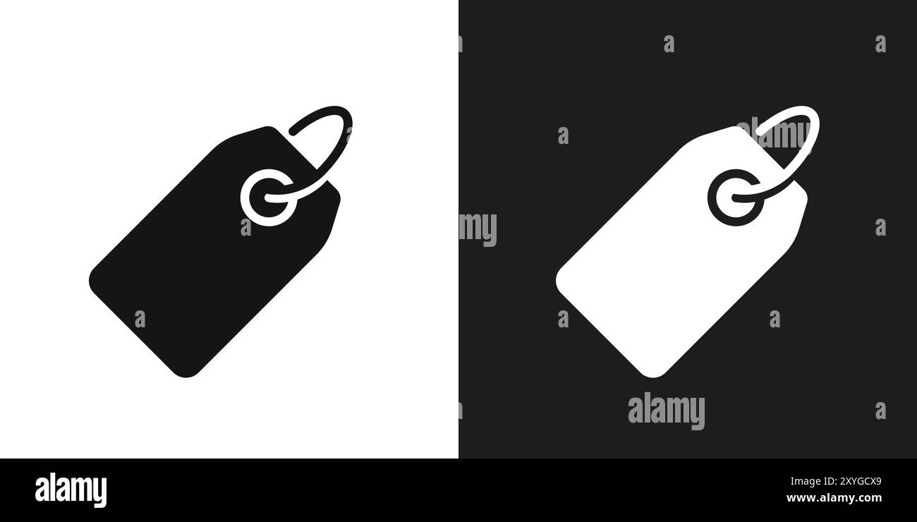 Tag icon logo sign vector outline in black and white color Stock Vector ...