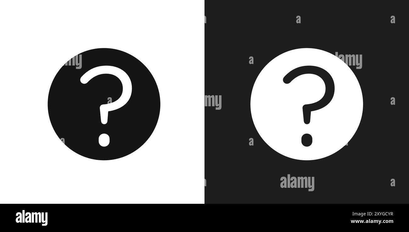 Question icon logo sign vector outline in black and white color Stock ...